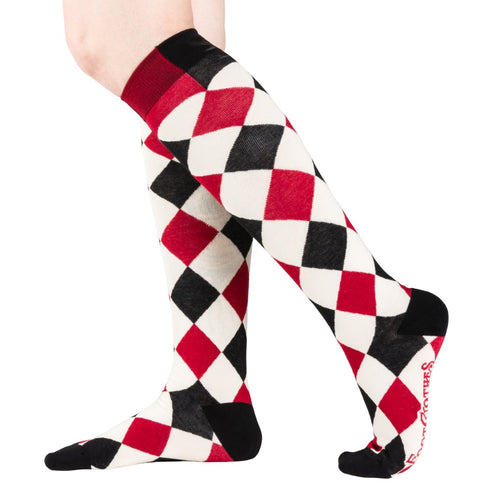 Haunting Harlequin Knee High Socks | FootClothes