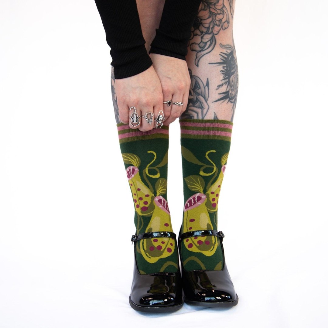 Pitcher Plant Crew Socks | FootClothes