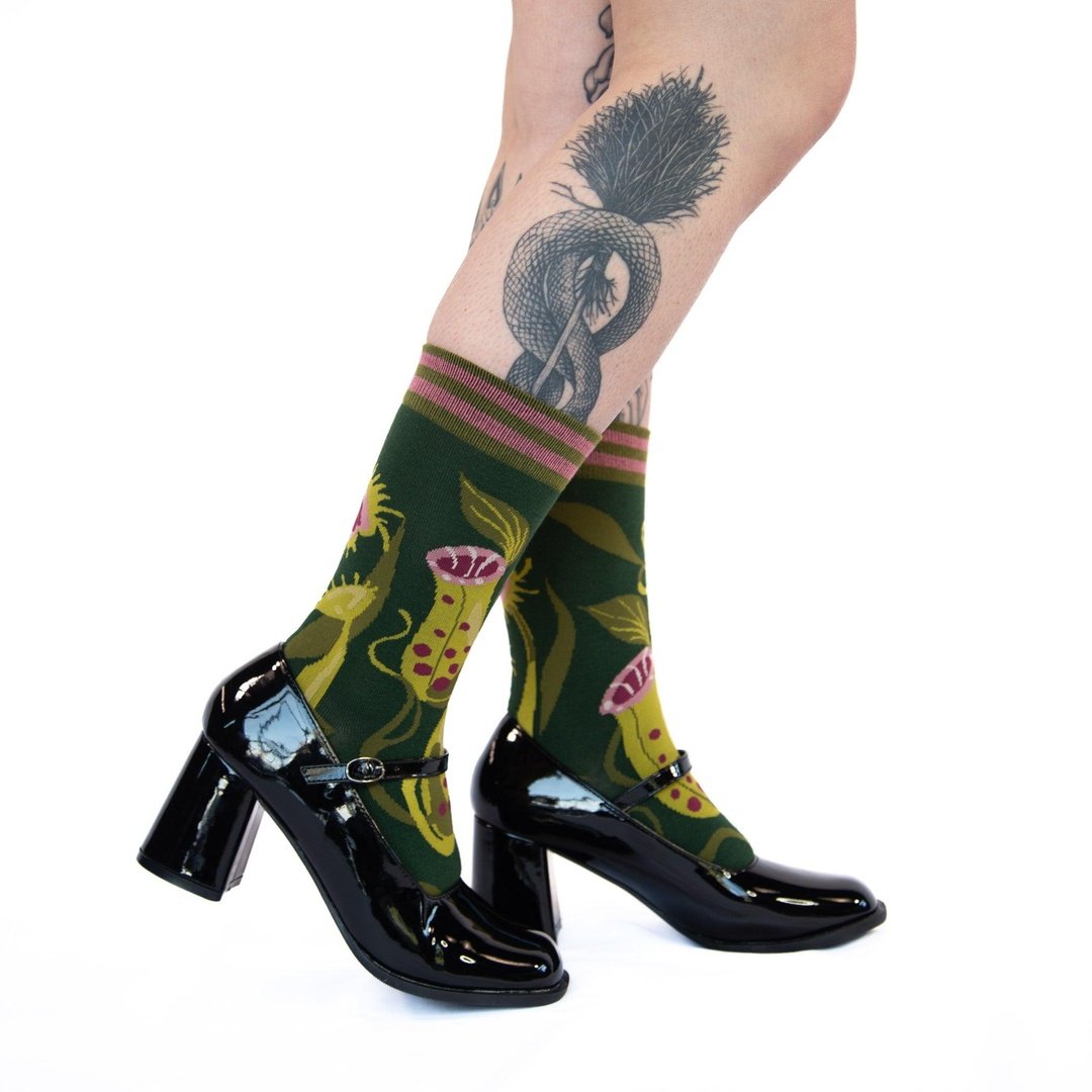 Pitcher Plant Crew Socks | FootClothes