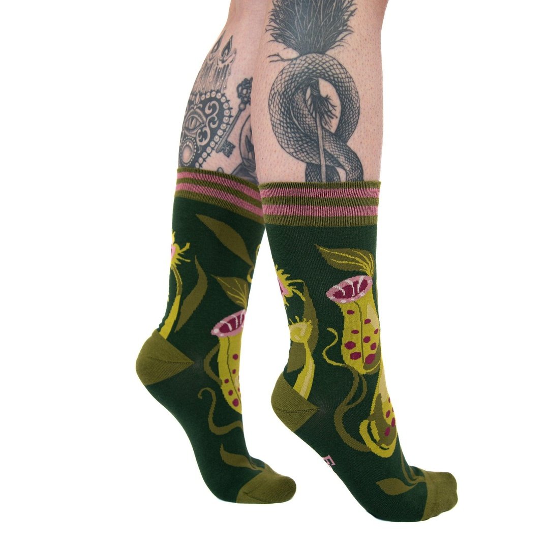 Pitcher Plant Crew Socks | FootClothes