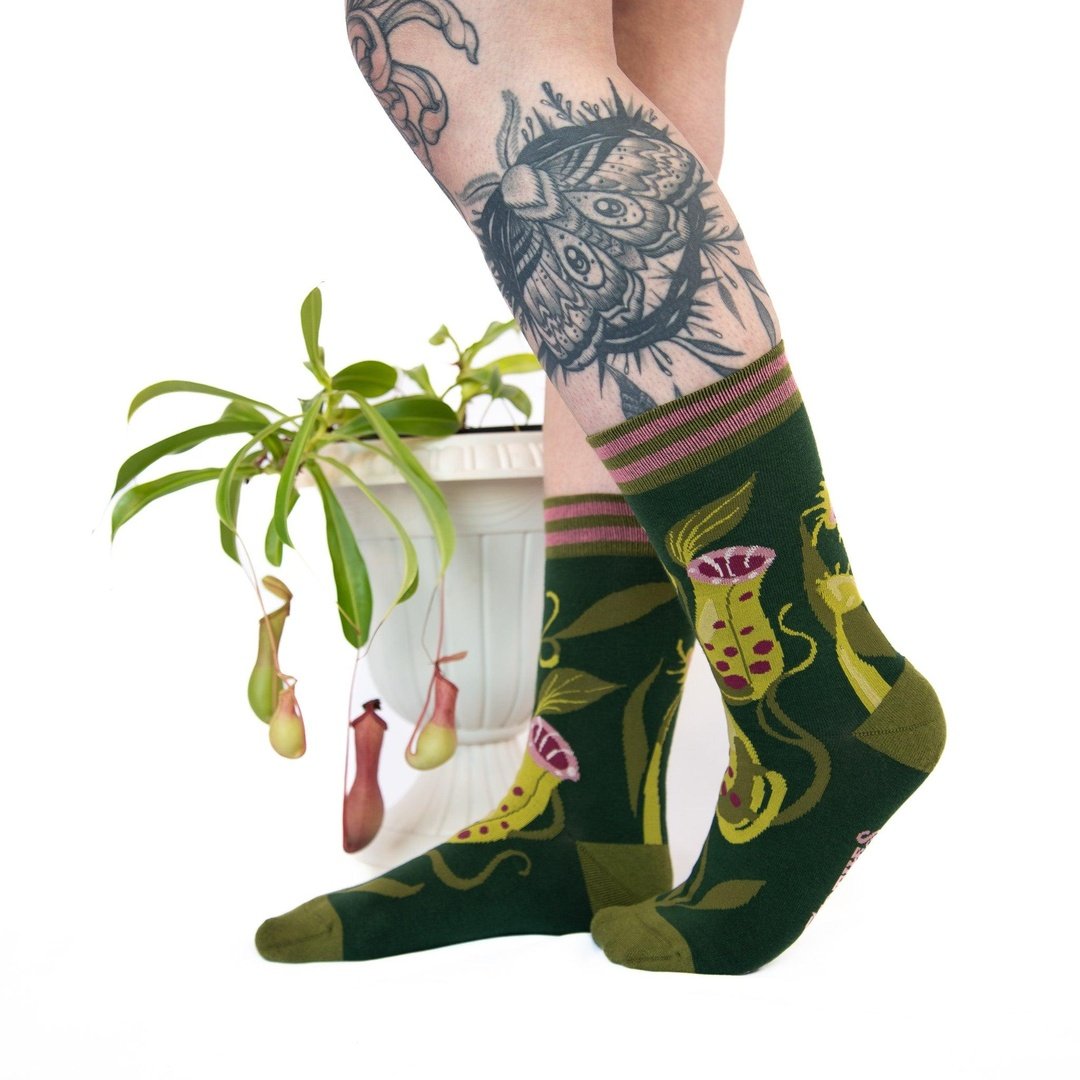 Pitcher Plant Crew Socks | FootClothes