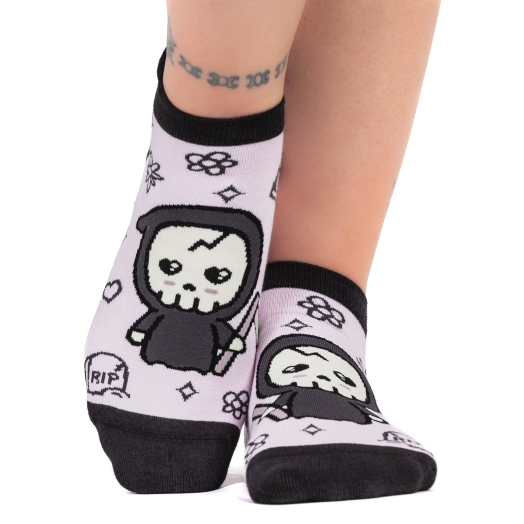 Pastel Goth Grim Reaper Ankle Socks | FootClothes