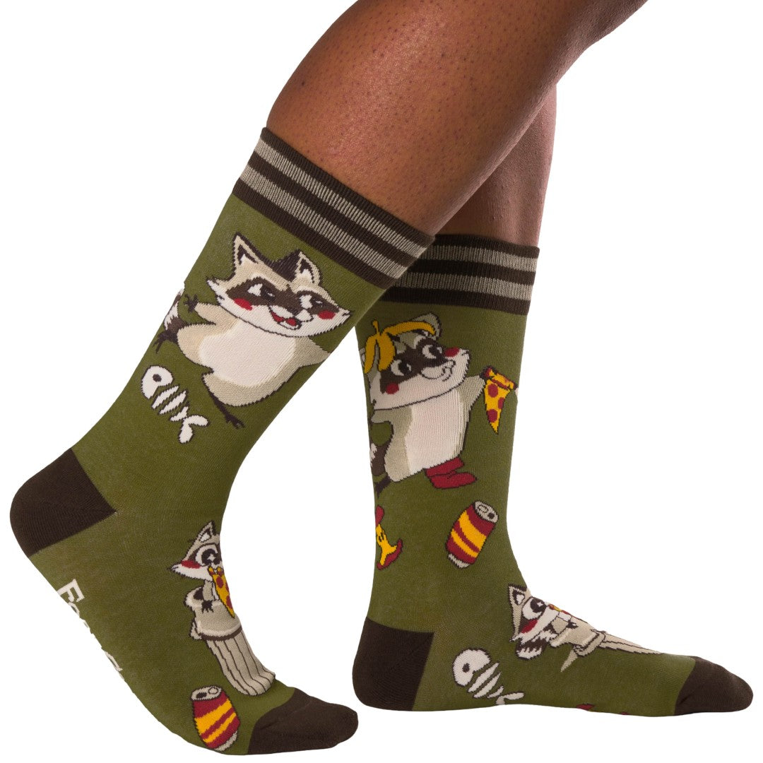 PREORDER Trash Panda Pizza Party Crew Socks | FootClothes