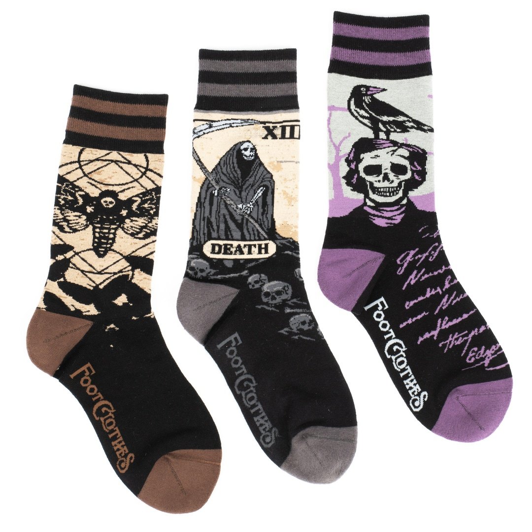 Dark Soles: Goth Crew Sock Pack | 3 Designs | FootClothes
