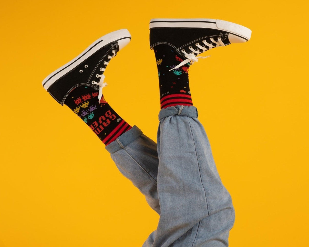 Game Over 80s Video Game Crew Socks | FootClothes