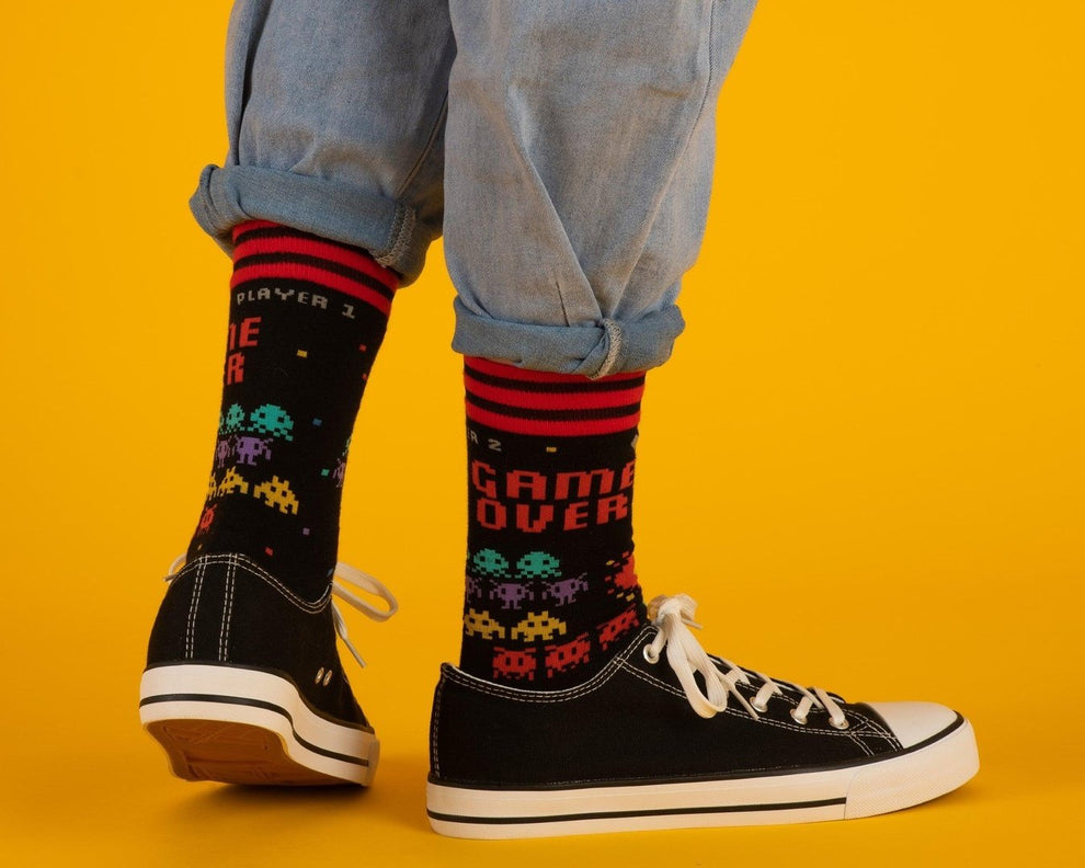 PREORDER Game Over 80s Video Game Crew Socks | FootClothes